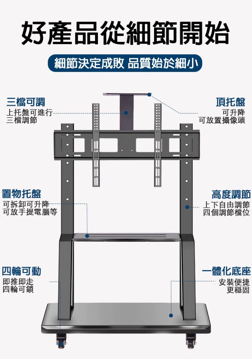 AOV Mobile Stand 移動支架 W65 / W75 / W86 - 影屏科技工程有限公司